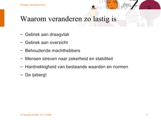 Presentatie Veranderkunde | PPT