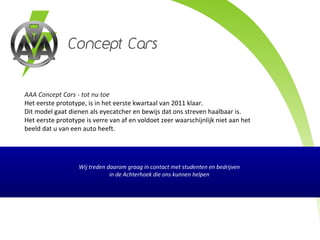 AAA Concept Cars voor studenten | PPT
