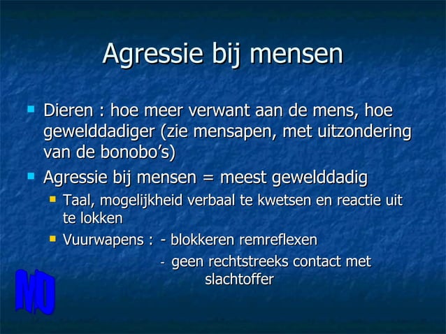Agressie : oorzaken, achtergronden en hantering | PPT