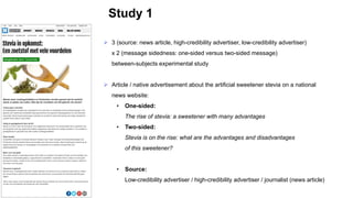 Message sidedness and advertiser credibility - native advertising | PPT