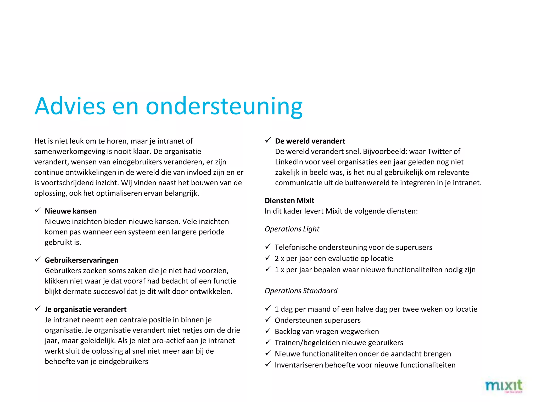 Presentatie aanpak Mixit | PPTX