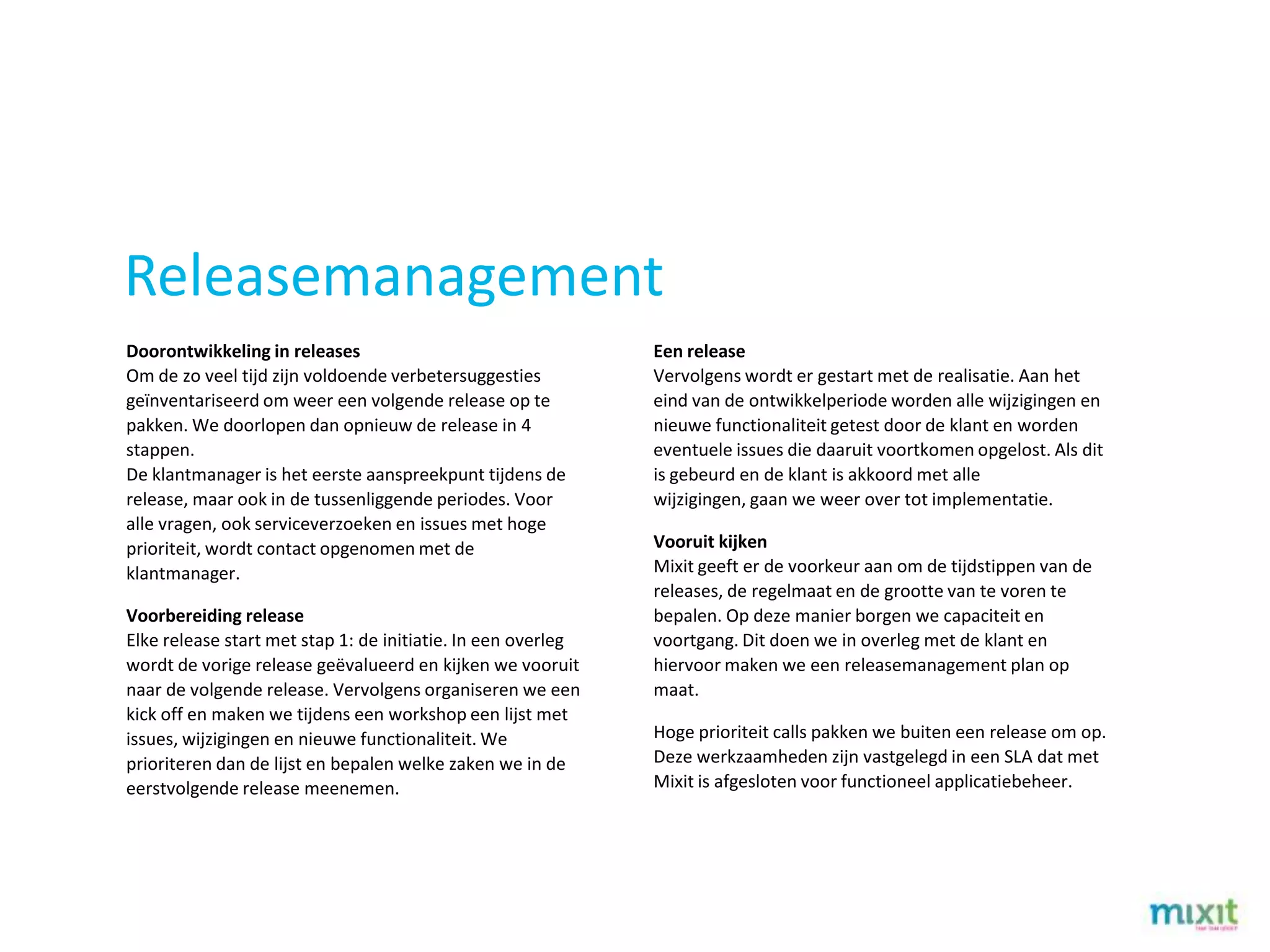 Presentatie aanpak Mixit | PPTX