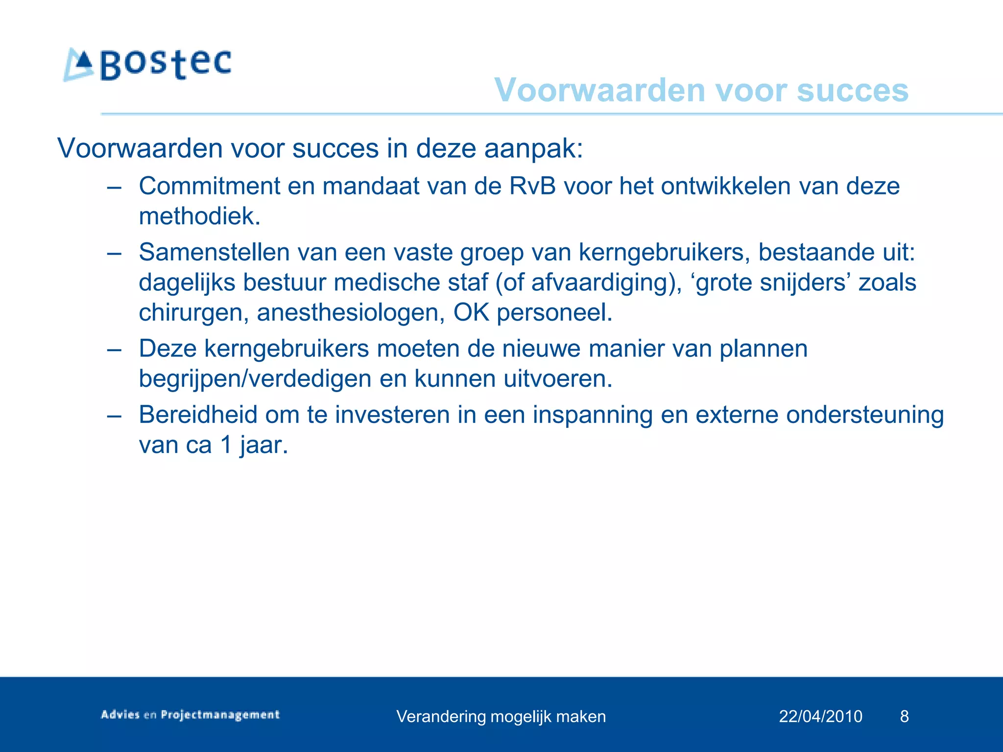 Aanpak Bostec OKplanning | PPT