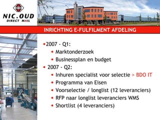 Inrichting e-fulfilment processen voor logistieke dienstverlening | PPT