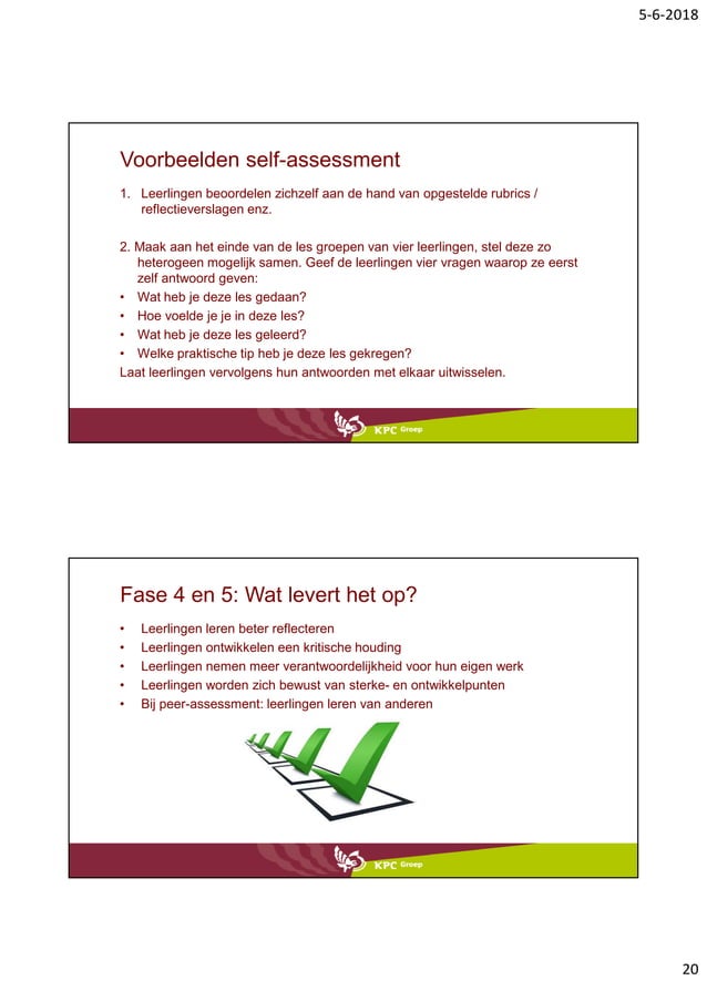 Workshop Formatief Evalueren (en Differentiatie) | PDF
