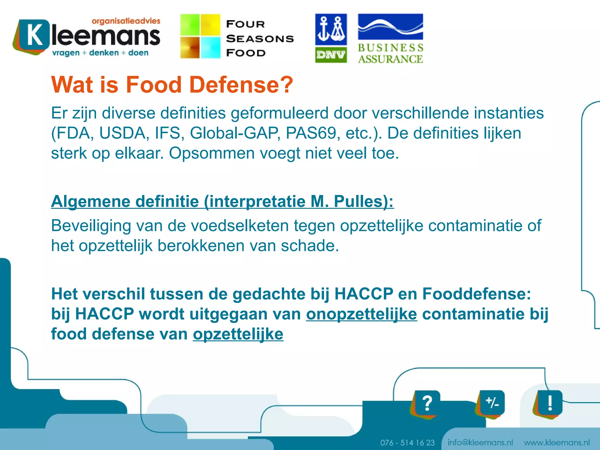 Presentatie food defense workshop Kleemans-DNV 31-10-2013 | PPT