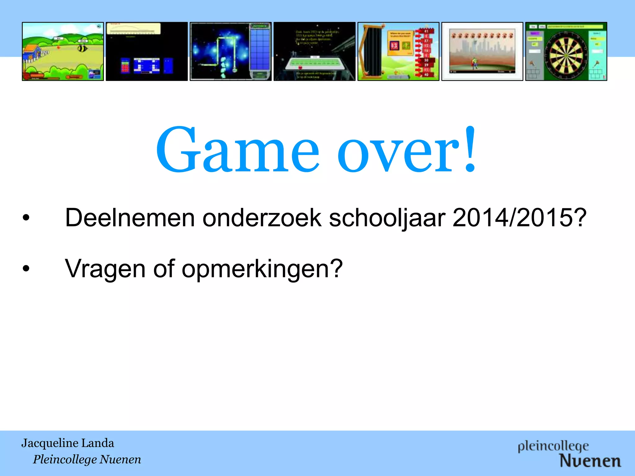 Game on! in de reken- / wiskundeles | PPTX
