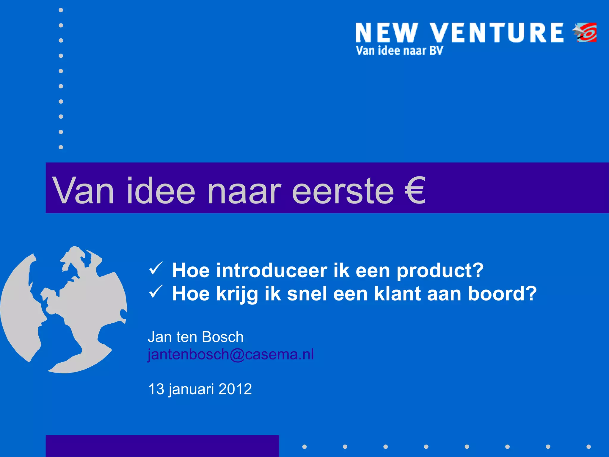 New Venture Workshop January 13th | PPT