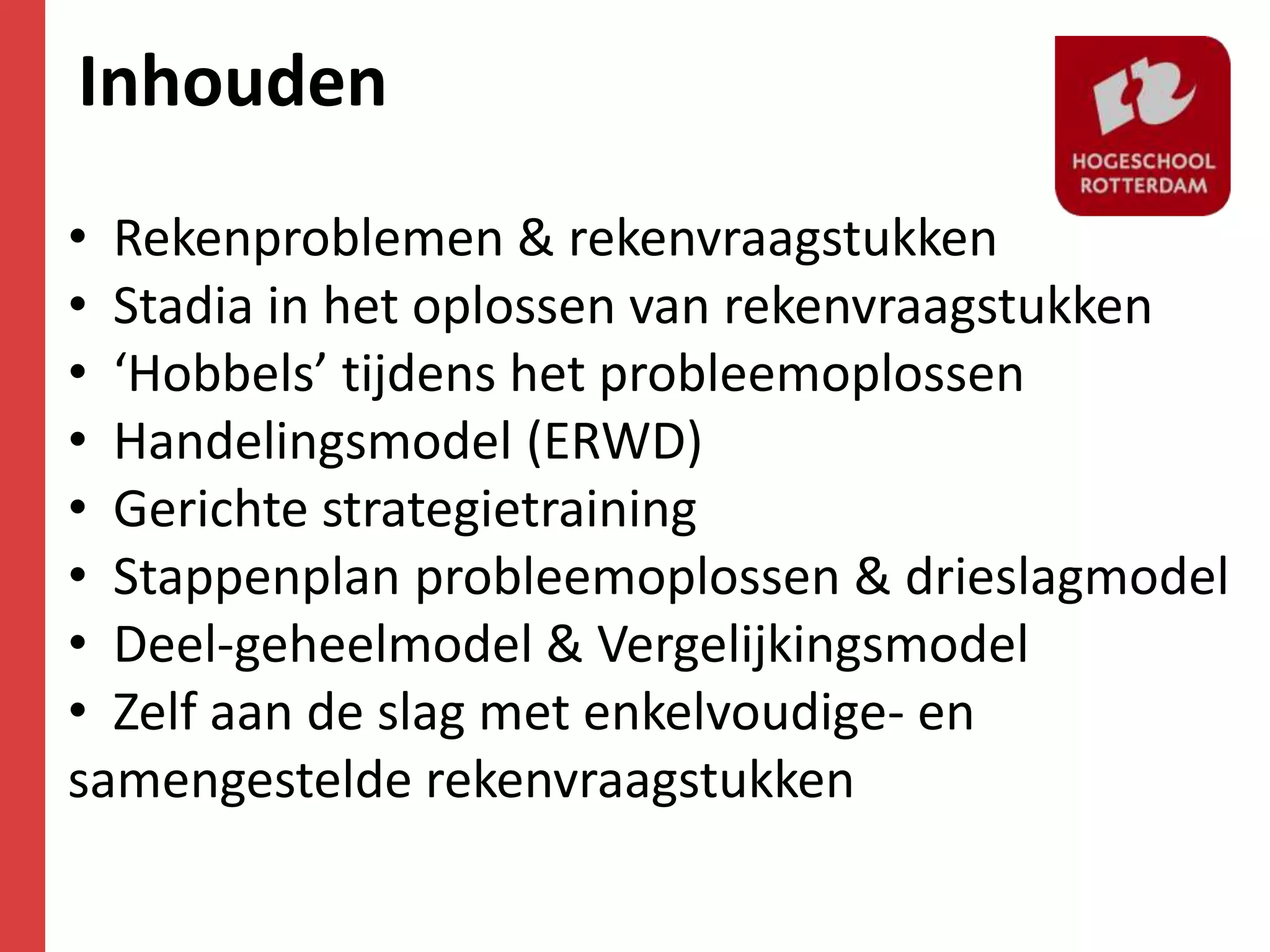 Presentatie masterplan dyscalculie (Rekenvraagstukken & Rekenproblemen ...
