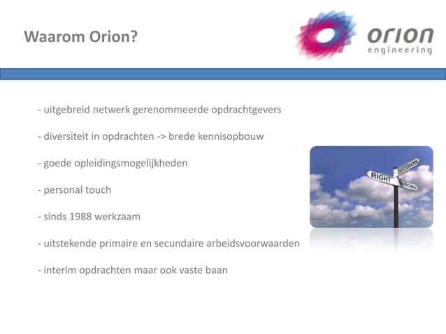 Maak kennis met Orion Engineering | PPTX | Business and Finance