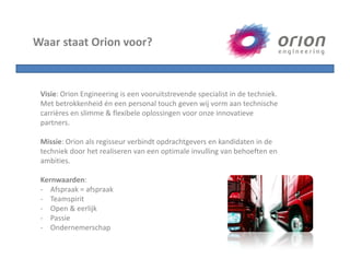 Maak kennis met Orion Engineering | PDF