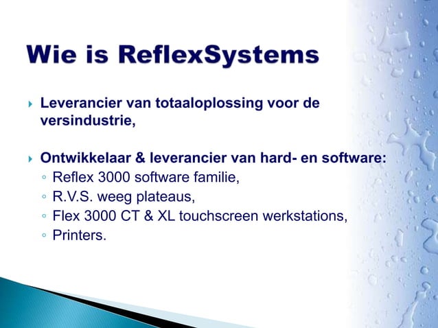 ReflexSystems - Bedrijfspresentatie | PPT