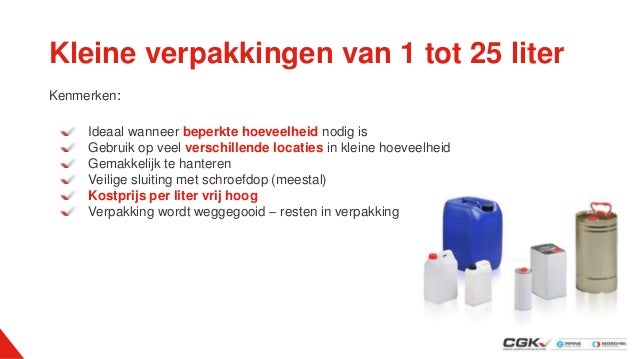 "Chemicaliën: Opslag in bulk of in kleine verpakkingen?" - Presentati…