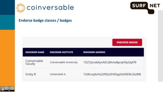 educhain: Endorsements of Open Badges with blockchain technology | PPT