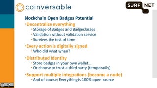 educhain: Endorsements of Open Badges with blockchain technology | PPT