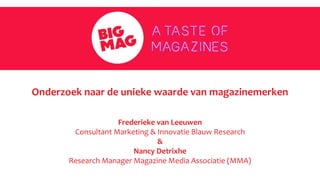 Presentatie unieke waarde van magazinemerken | PPT
