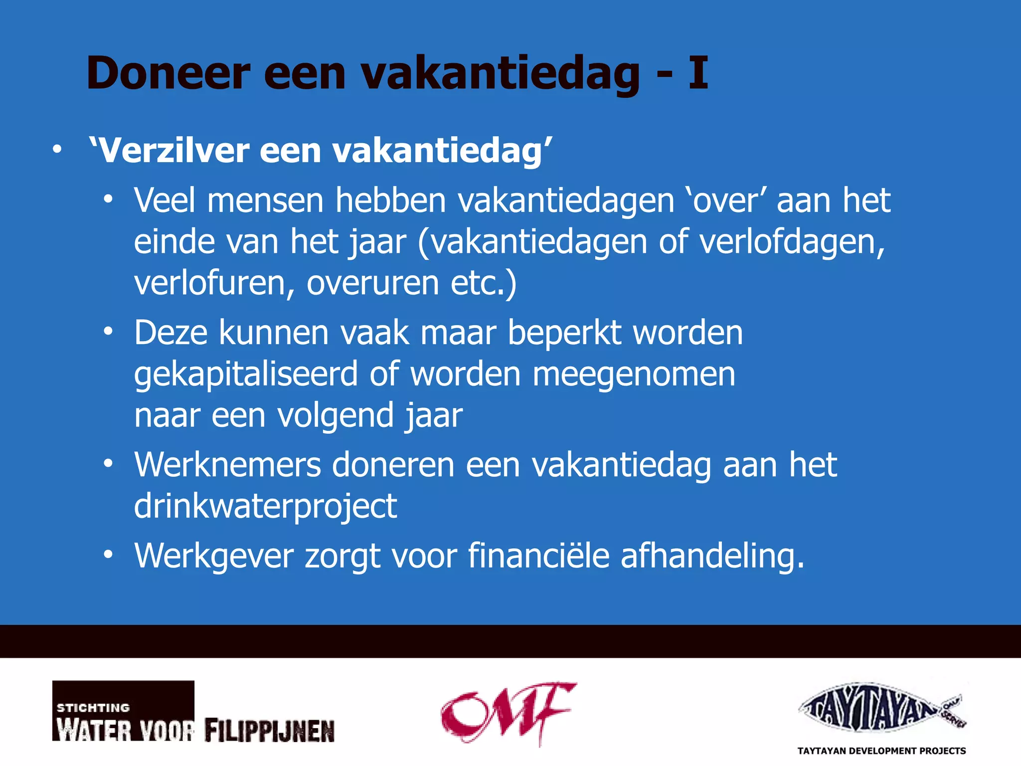 Doneer Een Dag / Donate a Day | PPT