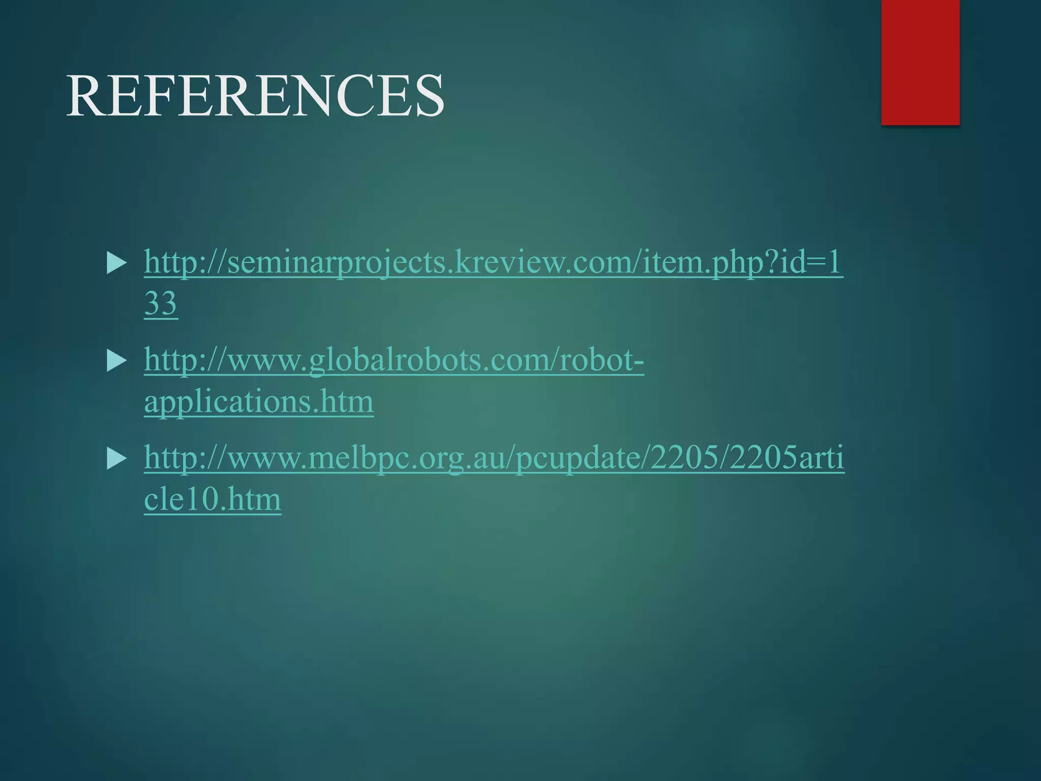 presentation on robotic technology | PPTX