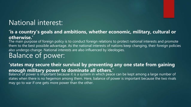 Power, Capability and instruments of Foreign Policy | PPTX
