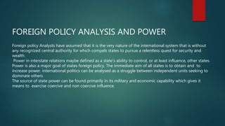 Power, Capability and instruments of Foreign Policy | PPTX