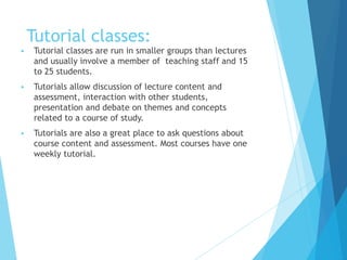 Presentation on tutorials in distance Edu | PPTX