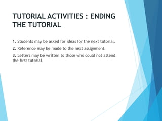Presentation on tutorials in distance Edu | PPTX
