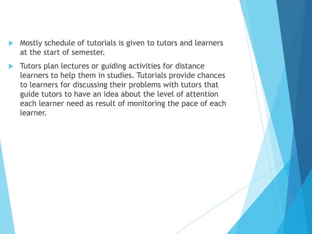 Presentation on tutorials in distance Edu | PPT