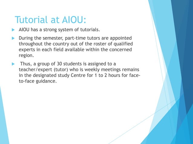 Presentation on tutorials in distance Edu | PPT