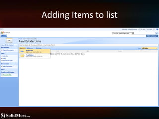 SharePoint Lists and Libraries Configuration | PPTX