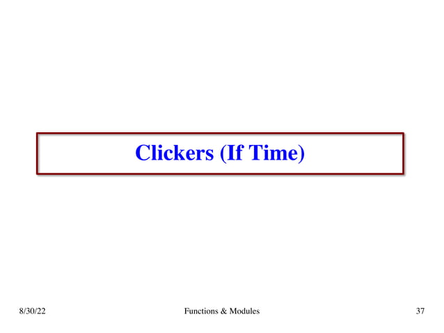 Python Course Functions and Modules Slides | PPT