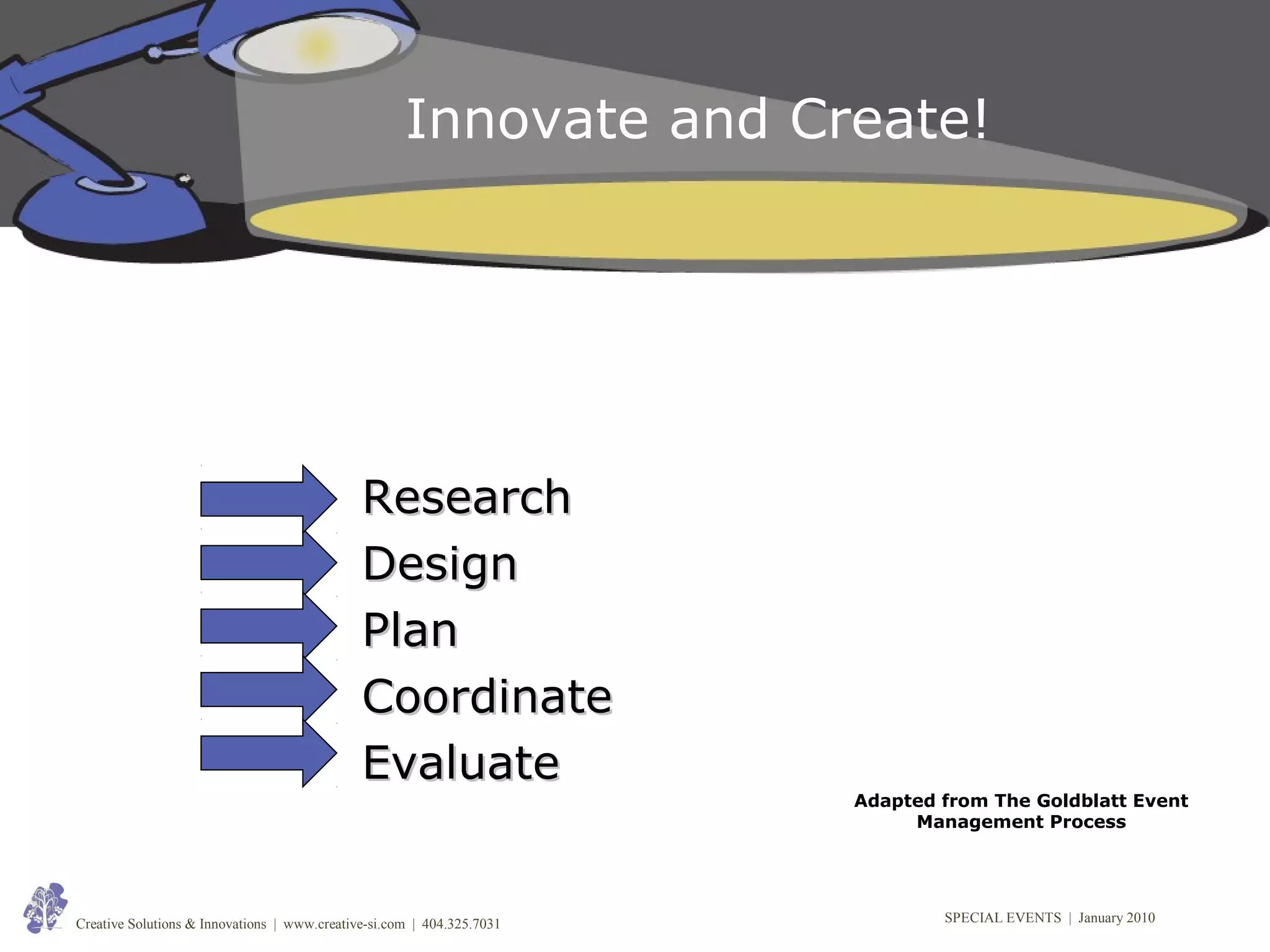 Special Events from Planning to Execution | PPT