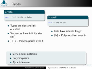 Specification of SNOW 3G in Cryptol | PPT