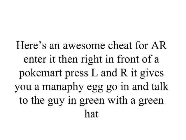 Pokemon Diamond Action Replay Codes | PPT