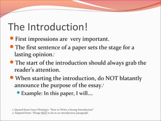 How to: Write an Introduction and Closing Paragraph | PPT