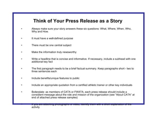 FWATA "An Exercise in Public Relations" | PPT