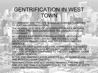 Gentrification In West Town | PPT