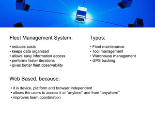 Web Based Fleet Management System | PPT