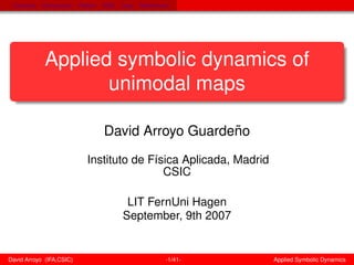 Symbolic dynamics of unimodal maps | PDF | Physics | Science