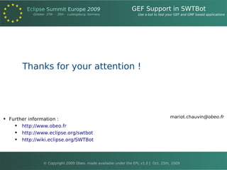 GEF Support in SWTBot - ESE 09 | PPT