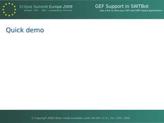 GEF Support in SWTBot - ESE 09 | PPT