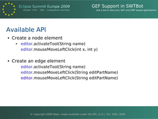 GEF Support in SWTBot - ESE 09 | PPT