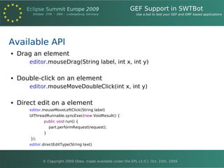 GEF Support in SWTBot - ESE 09 | PPT
