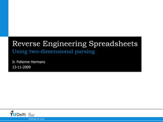 Reverse Engineering Spreadsheets | PPTX