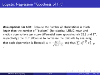 Logistic Regression/Markov Chain presentation | PDF | College ...