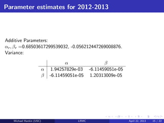 Logistic Regression/Markov Chain presentation | PDF | College Basketball | College Sports