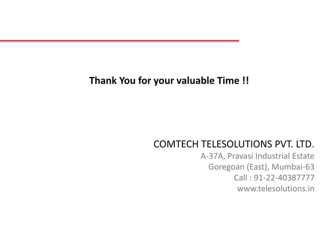 Comtech Telesolutions Pvt Ltd | PPTX