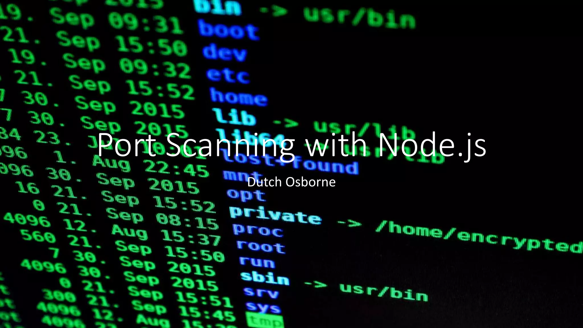 Port Scanning with Node.js