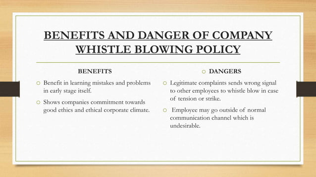 Whistleblowing - Mechanism and Policy | PPTX