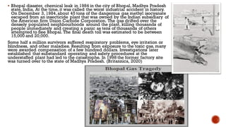 Presentation Bhopal gas leak. . | PDF
