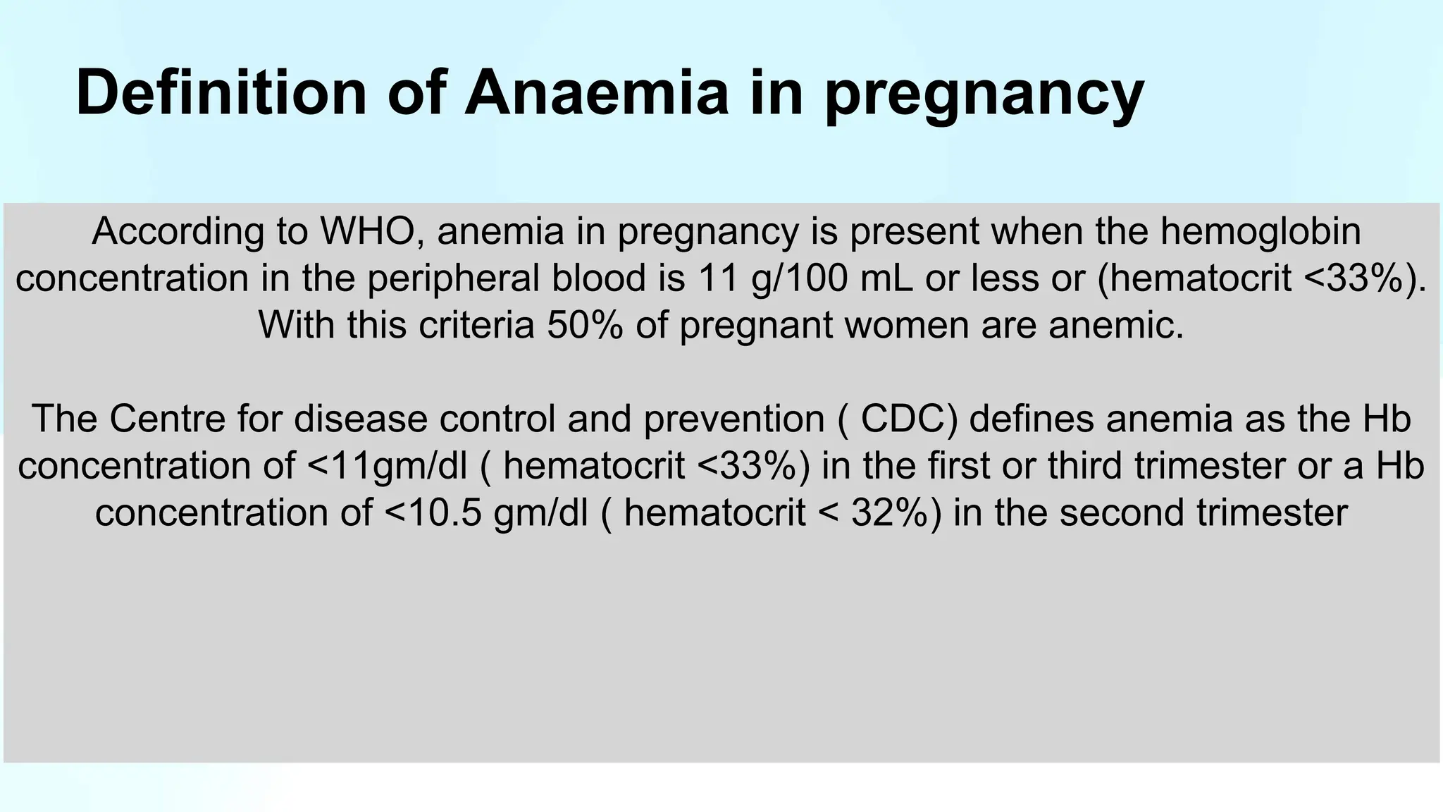 Anemia in pregnancy , definition , causes , pathogenesis, management. | PPTX